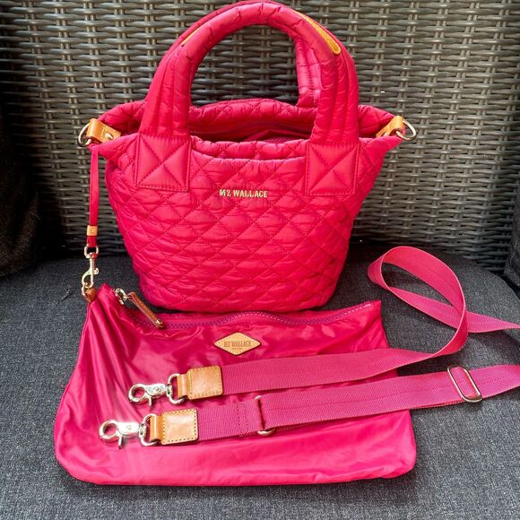 MZ Wallace | Bags | Mz Wallace Mini Metro Tote Deluxe In Dahlia W Light Gold Hardware | Poshmark